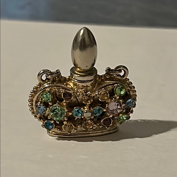 Vintage | Jewelry | Vintage Gold And Silver Crown Shape Parfume Bottle ...